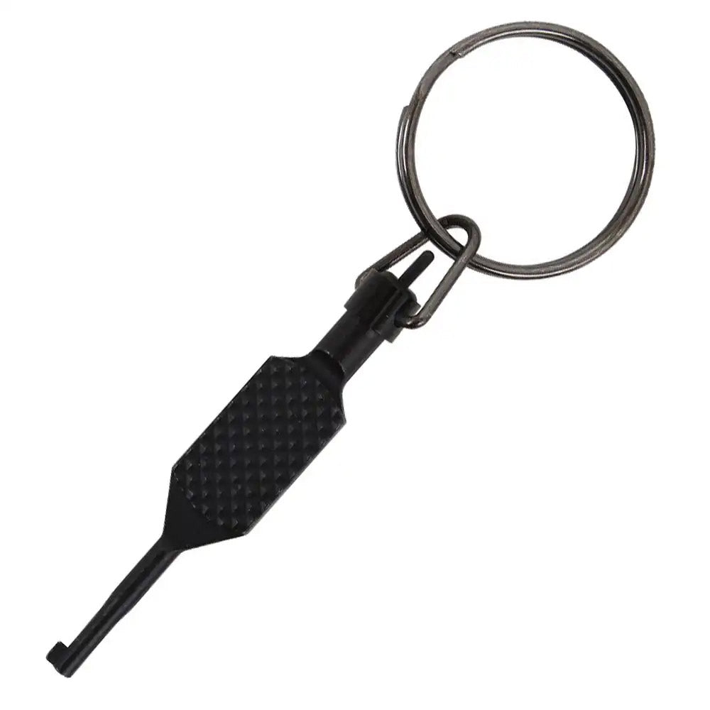 Black Flat Knurled Swivel Handcuff Key; Handcuff Keys; Cuff Keys