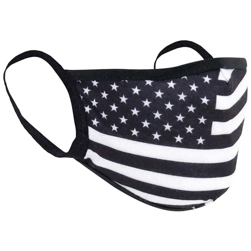 Reusable Monotone American Flag Face Mask with Ear Loops