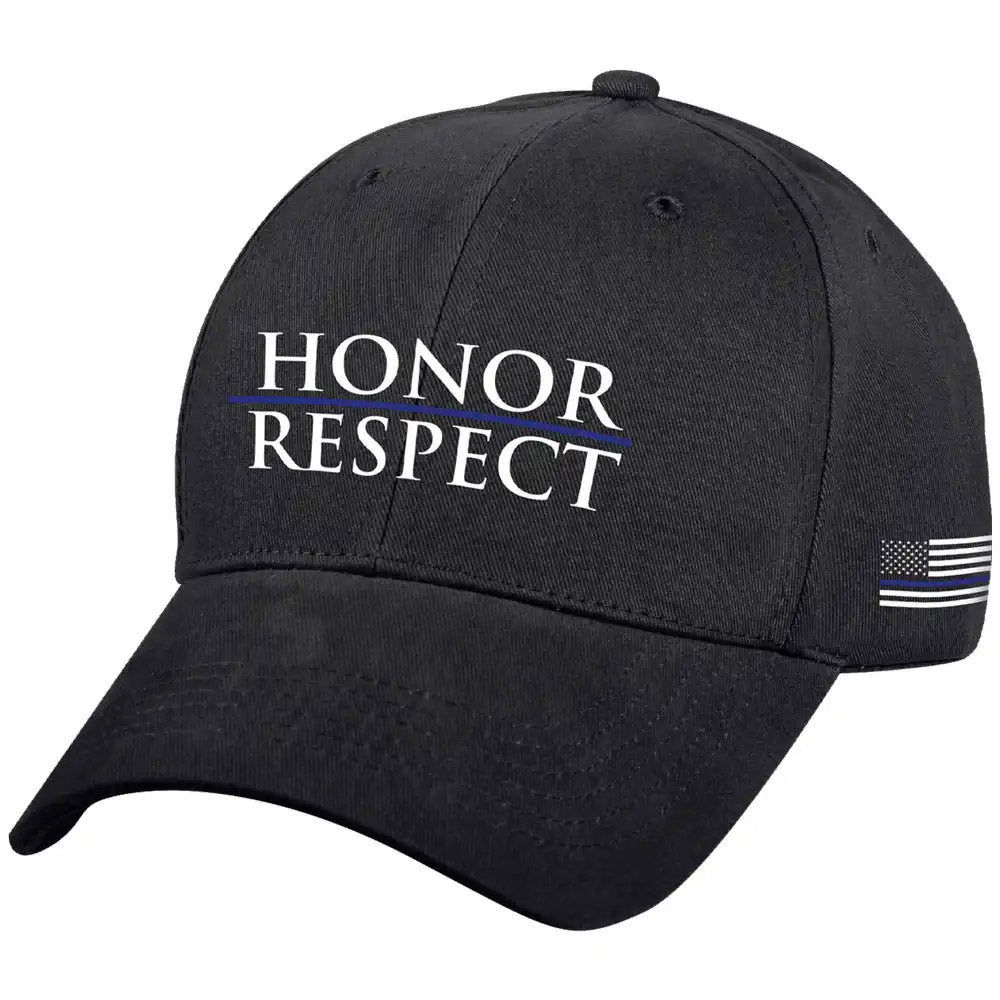 Honor and Respect Thin Blue Line Police Baseball Hat