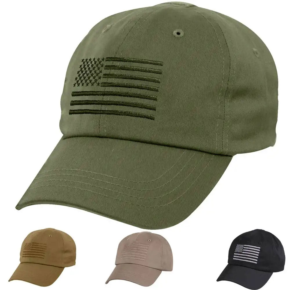 Tactical Operator Baseball Hat with Embroidered Flag