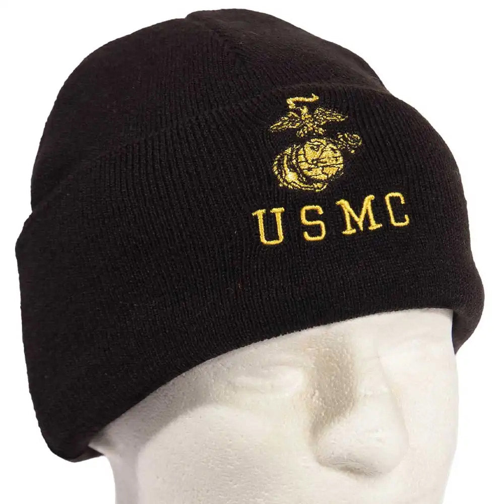 USMC Eagle Globe and Anchor Gold Embroidered Watch Cap