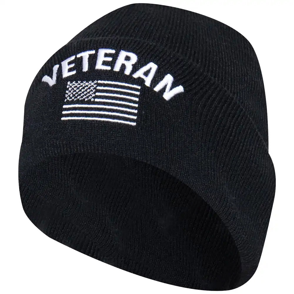 Veteran US Flag Knit Winter Beanie