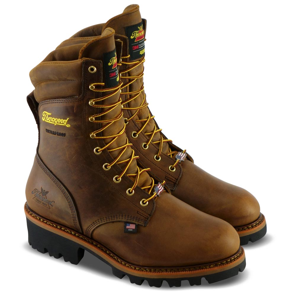 Thorogood USA Made Tall Steel Toe Insulated Logger Boot