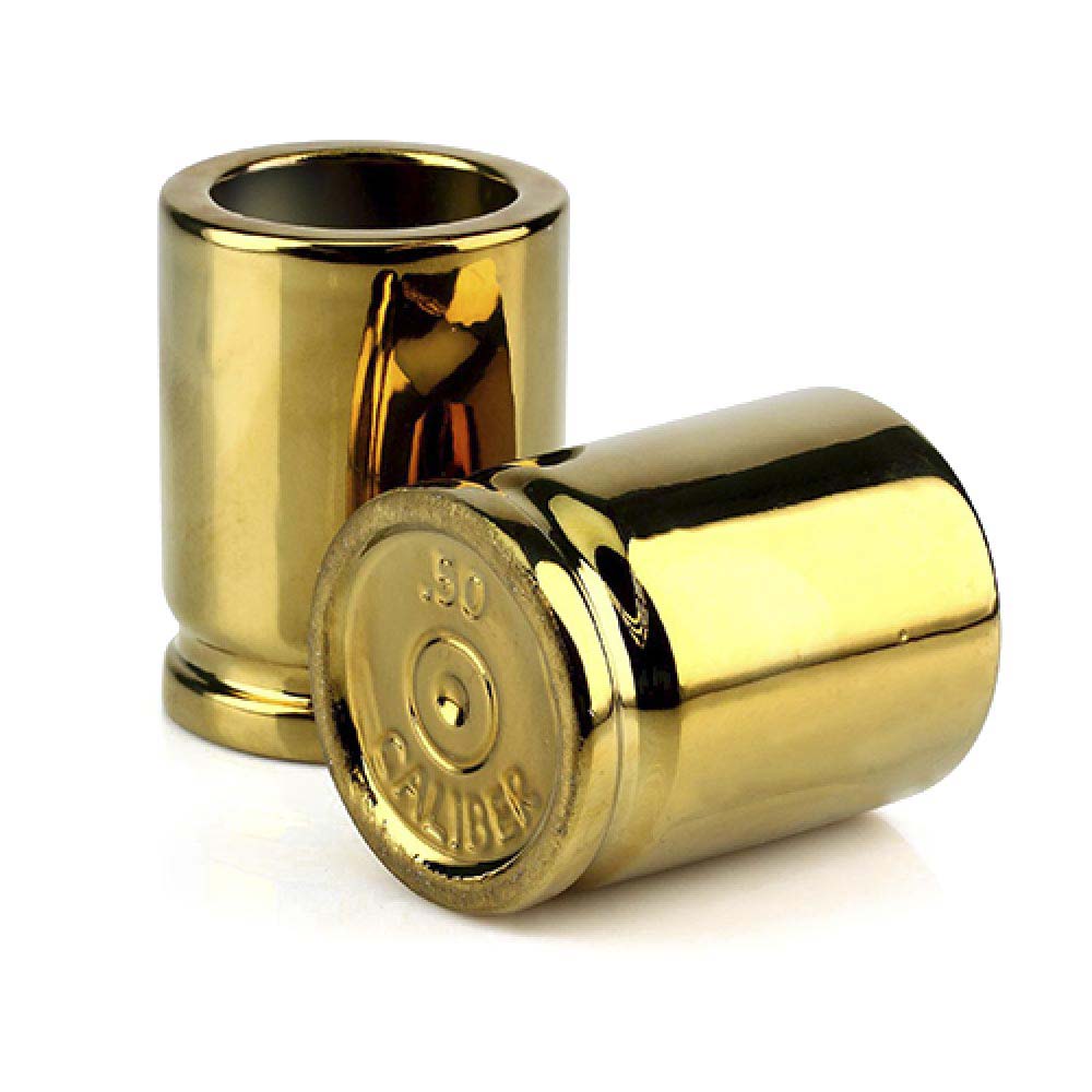 Caliber Gourmet 50 Caliber Gold Shot Glasses