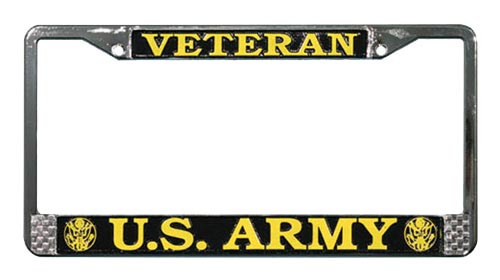 United States Army Veteran Metal License Plate Frame | Military License ...