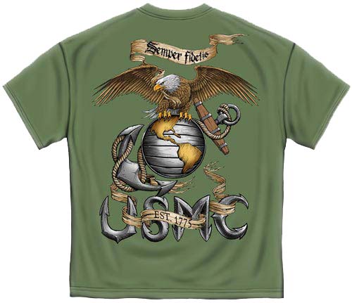 Rustic Semper Fidelis USMC T-shirt | US Marines Tee Shirt - Short ...