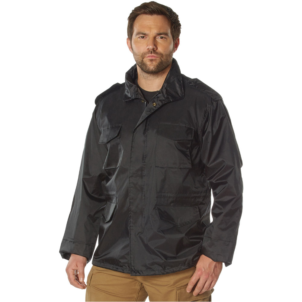 Black Nylon Military Tactical M-65 Water Resistant Storm Jacket