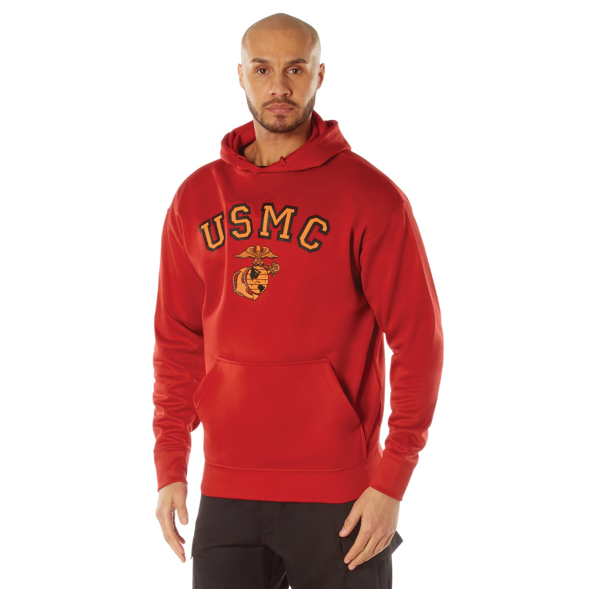 USMC Emblem Pullover Hooded Performance Sweatshirt