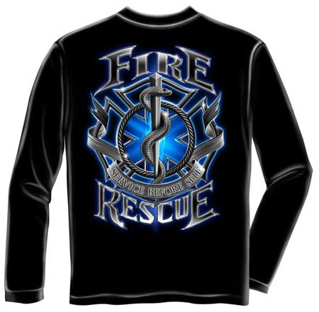 Service Before Self Fire Rescue T-shirt | Firefighter Tee Shirt - Long ...